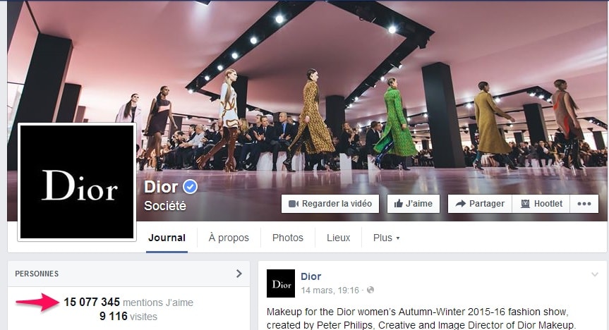 Dior investit dans la publicité digitale sur Facebook